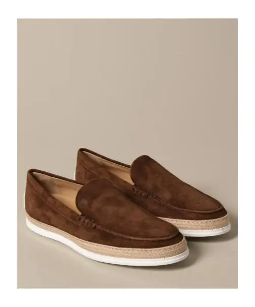 TOD'S Almond Toe Slip-on Loafers - Brown