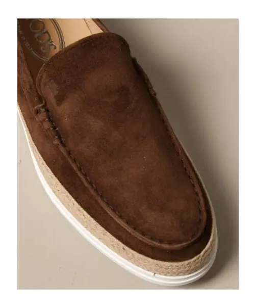 TOD'S Almond Toe Slip-on Loafers - Brown