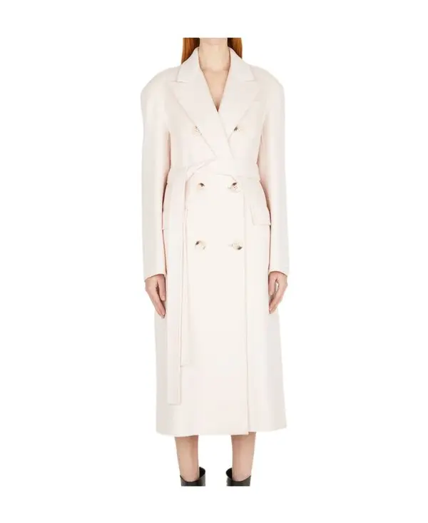 Sportmax Belted Double-breasted Coat - White