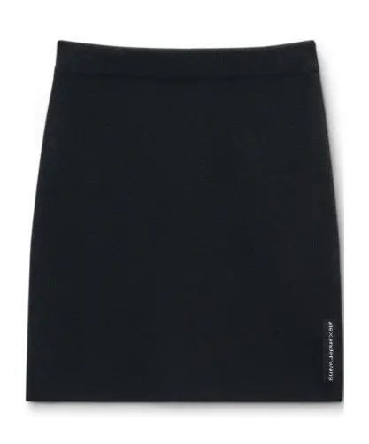 Alexander Wang Logo-patch Knitted Mini Skirt - Black