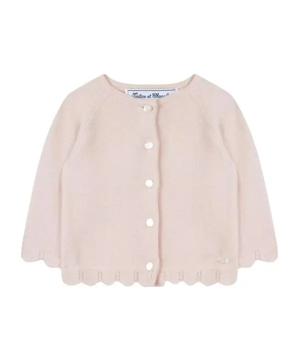 TARTINE ET CHOCOLAT Scallop Edge Buttoned Cardigan