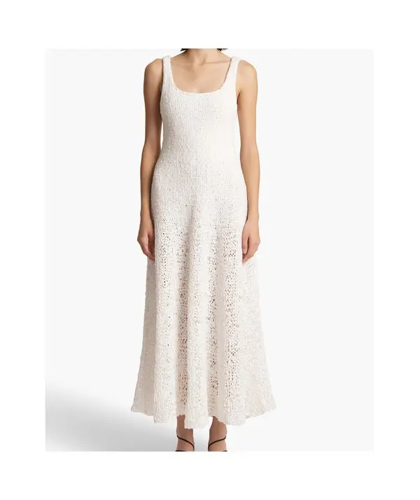 Khaite Twigs Square-neck Hand-woven Maxi Dress - White