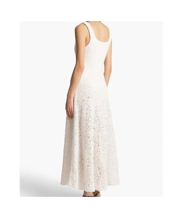Khaite Twigs Square-neck Hand-woven Maxi Dress - White