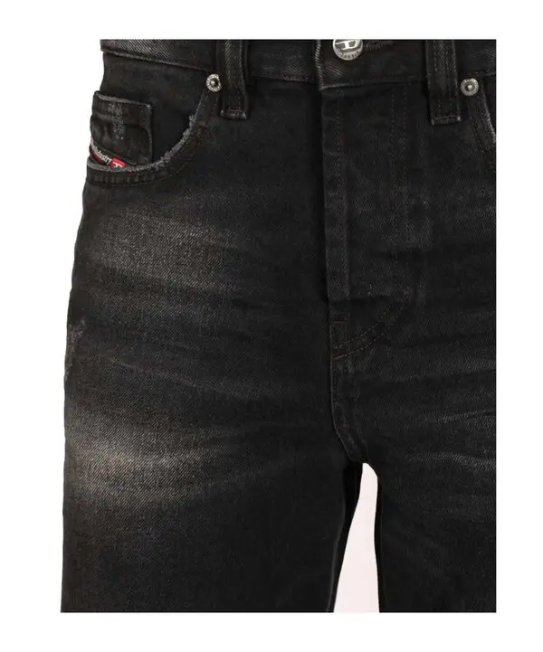 DIESEL® Wide Leg Denim Jeans - Black