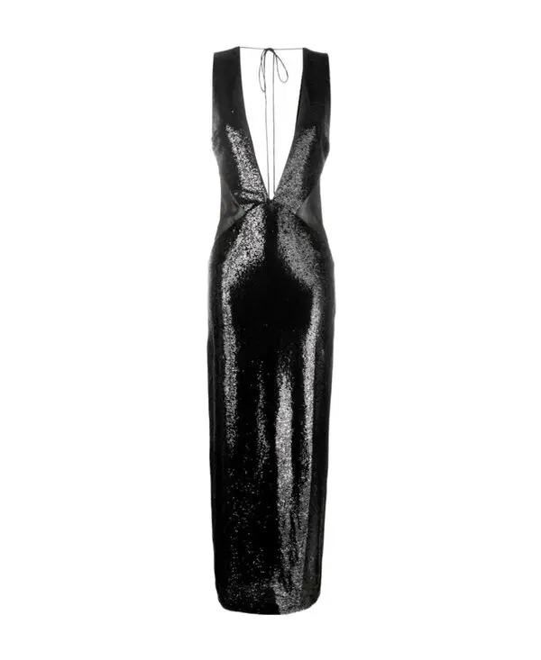 Red Valentino Sequin-embellished Maxi Dress - Black