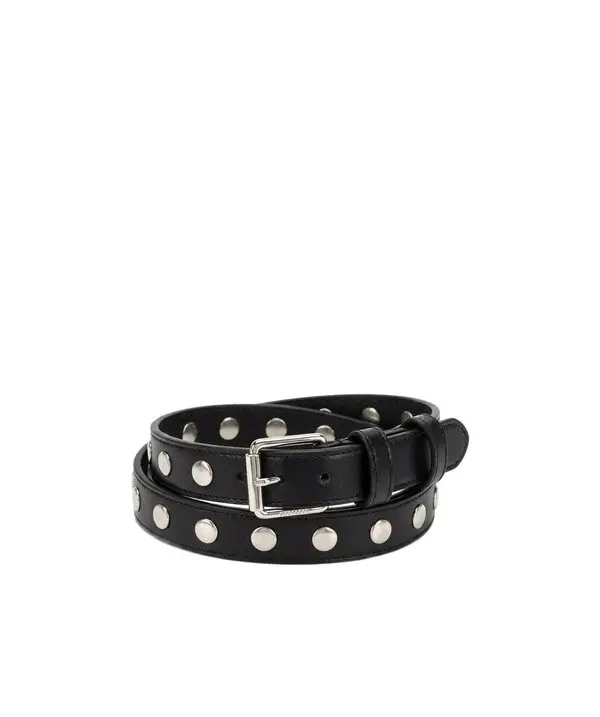 Gucci Stud-detailed Leather Belt - Black