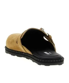 Moschino Round-toe Mules With Adjustable Buckle - Green