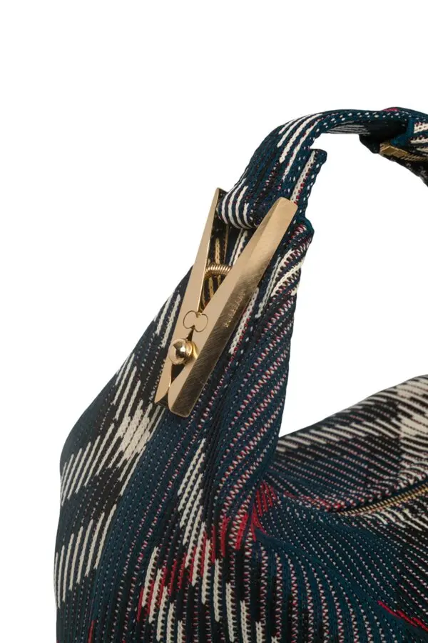 Burberry Check Pattern Zipper Handbag