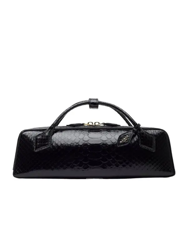 Alaïa Textured Top Handle Clutch Bag - Black