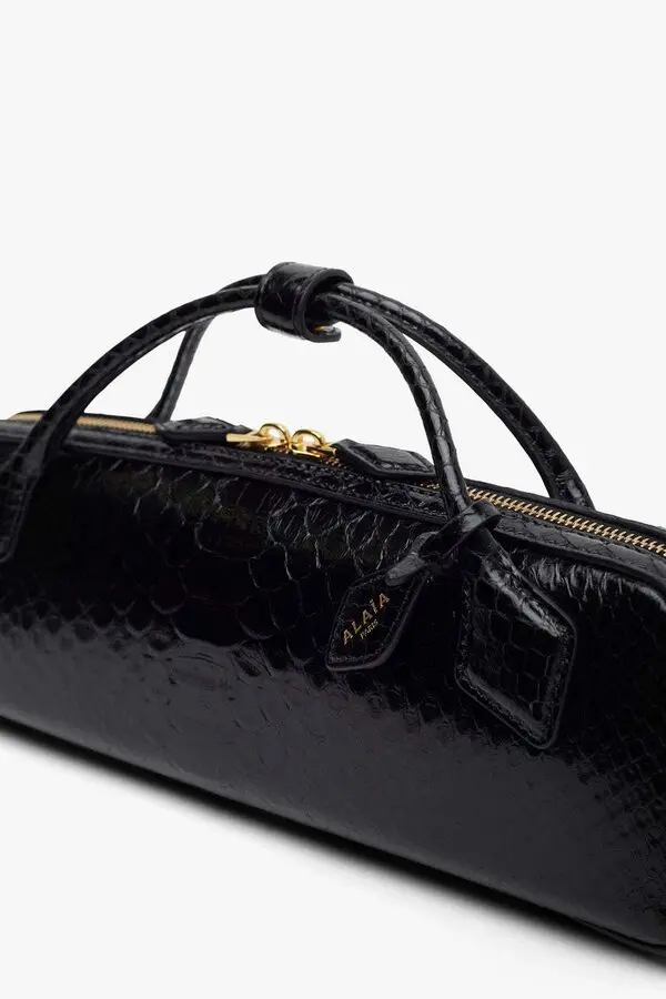 Alaïa Textured Top Handle Clutch Bag - Black