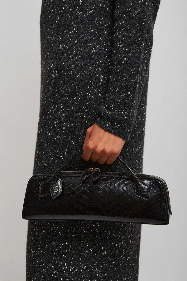 Alaïa Textured Top Handle Clutch Bag - Black