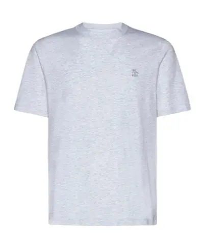 Brunello Cucinelli Logo Embroidered Crewneck T-shirt