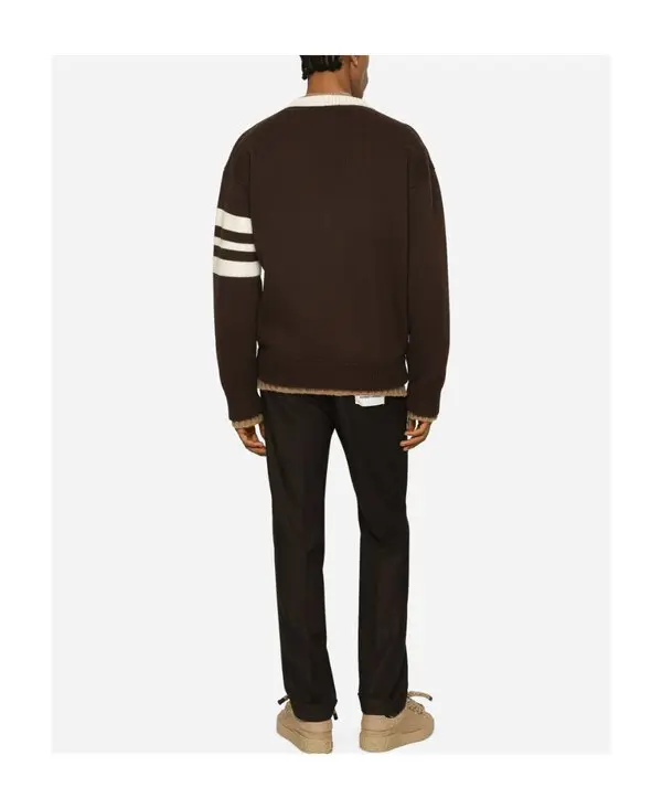 Dolce & Gabbana Tailored Stretch Pants With Logo Patch - Black