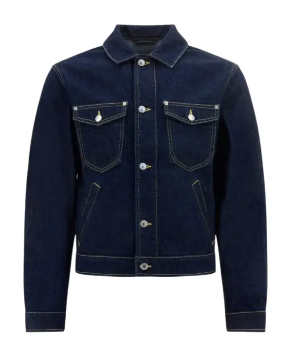 Kenzo Denim Trucker Jacket With Logo Detail