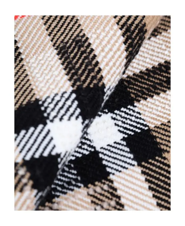 Burberry Checked Fringed Scarf - Nude