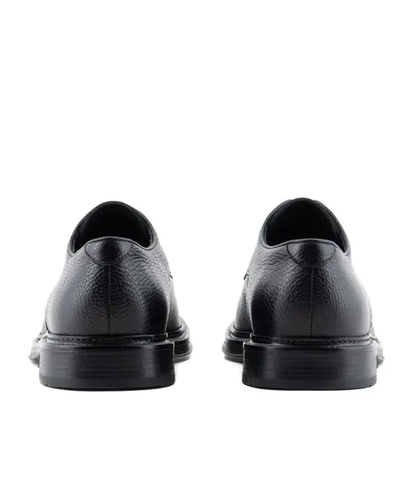 Emporio Armani Lace Up Round Toe Leather Shoes