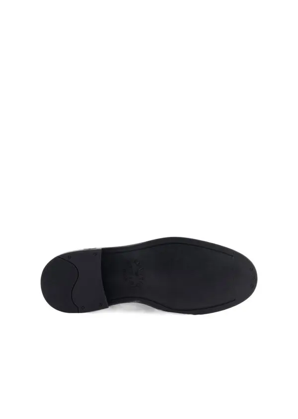 Emporio Armani Lace Up Round Toe Leather Shoes