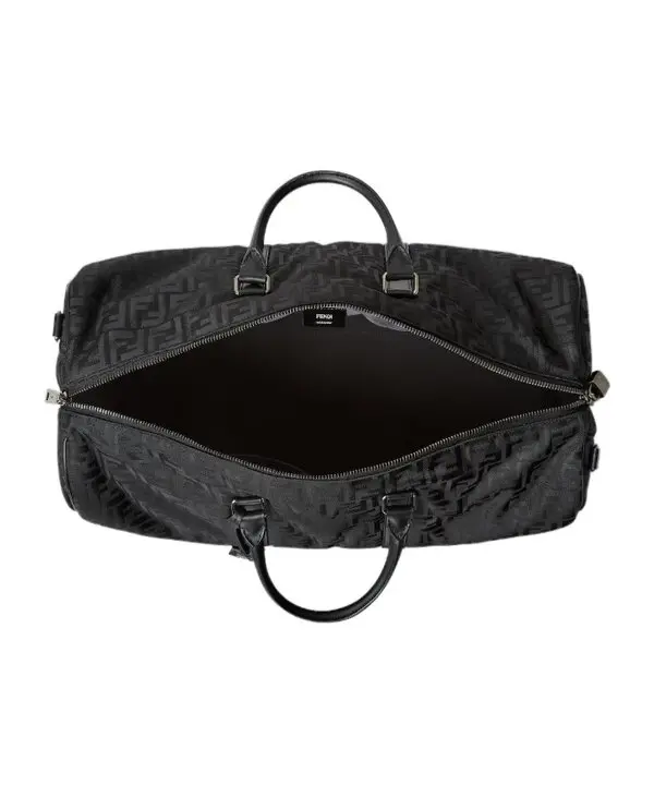 Fendi Ff Large Travel Bag With Calfskin Trim - Black