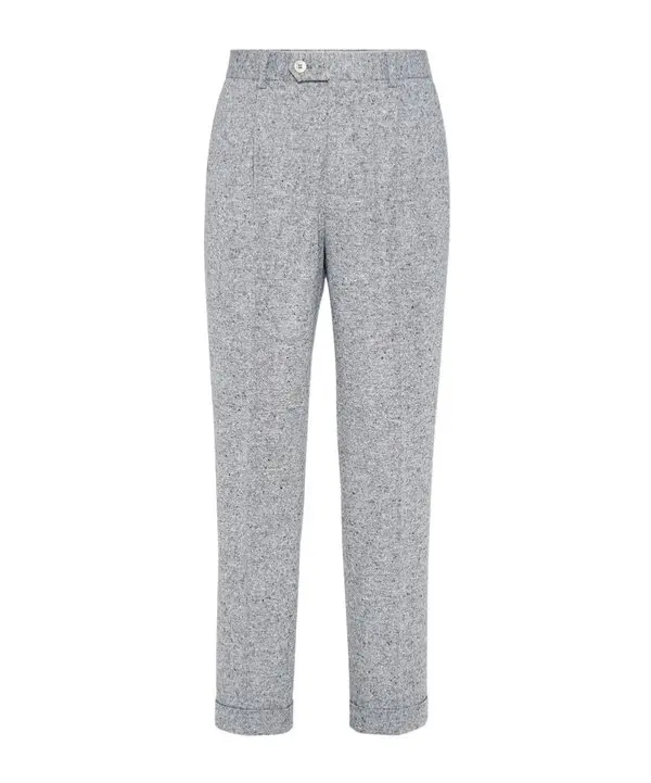 Brunello Cucinelli Tailored Pleated Trousers - Medium Gray