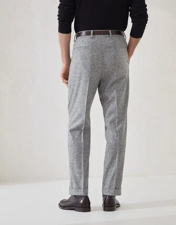 Brunello Cucinelli Sharkskin Pleated Trousers - Neutral Density