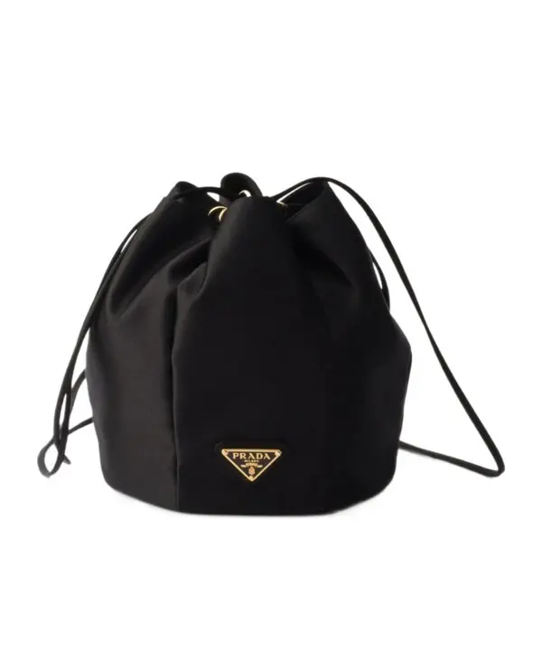 Prada Satin Mini Bucket Bag - Black