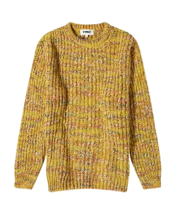 You Must Create Textured Round Neck Long Sleeve Sweater - Brown