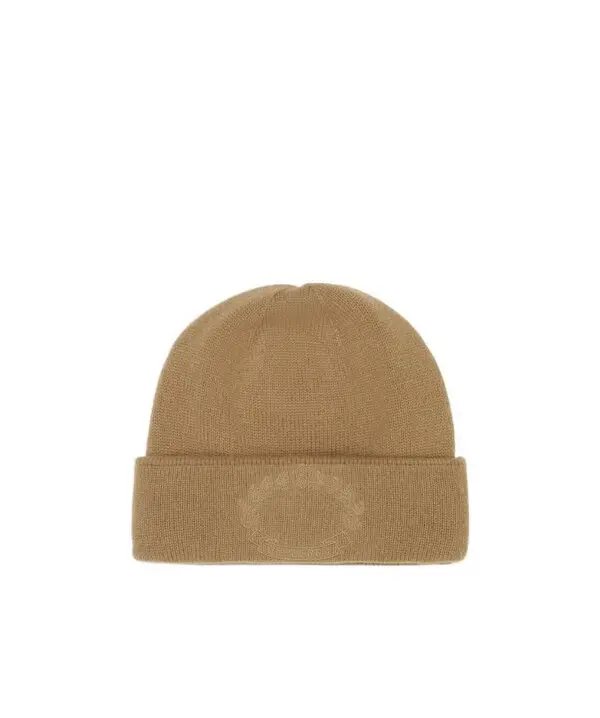 Burberry Oak Leaf Crest Cashmere Beanie - Brown