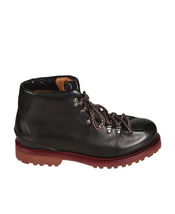 BUTTERO® Leather Lace Up Boots - Black