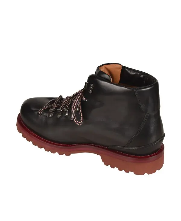 BUTTERO® Leather Lace Up Boots - Black