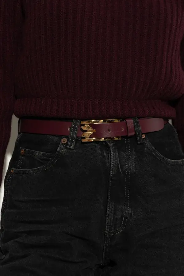 Victoria Beckham Buckle-detail Leather Belt - Red