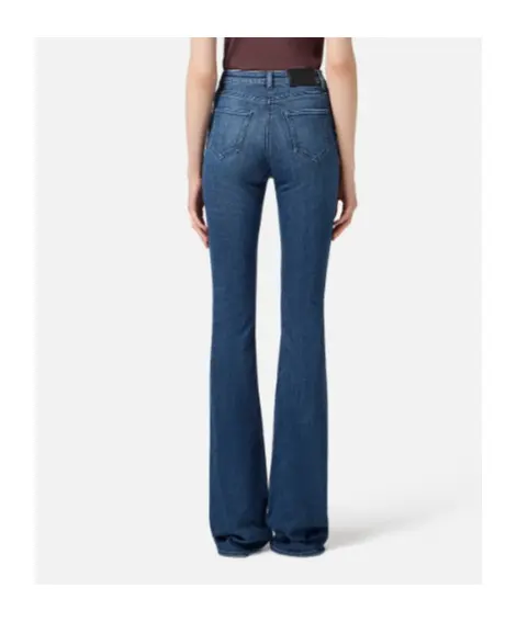 Elisabetta Franchi Logo Plaque Boot Cut Jeans - Blue