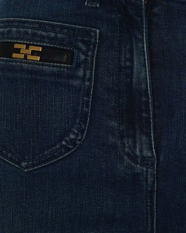Elisabetta Franchi Logo Plaque Boot Cut Jeans - Blue