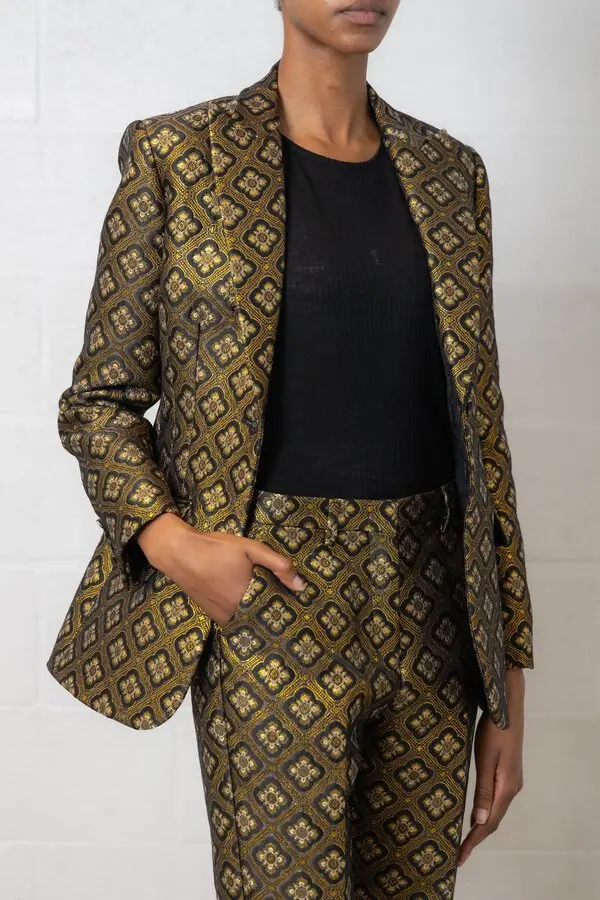 Etro Long Sleeve Single-breasted Jacket With V-collar