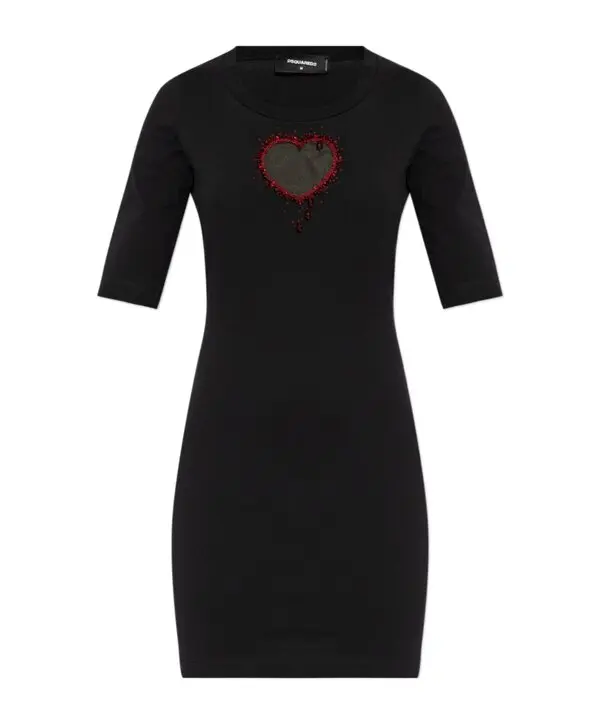 Dsquared2 Embellished Cut-out Jersey Dress