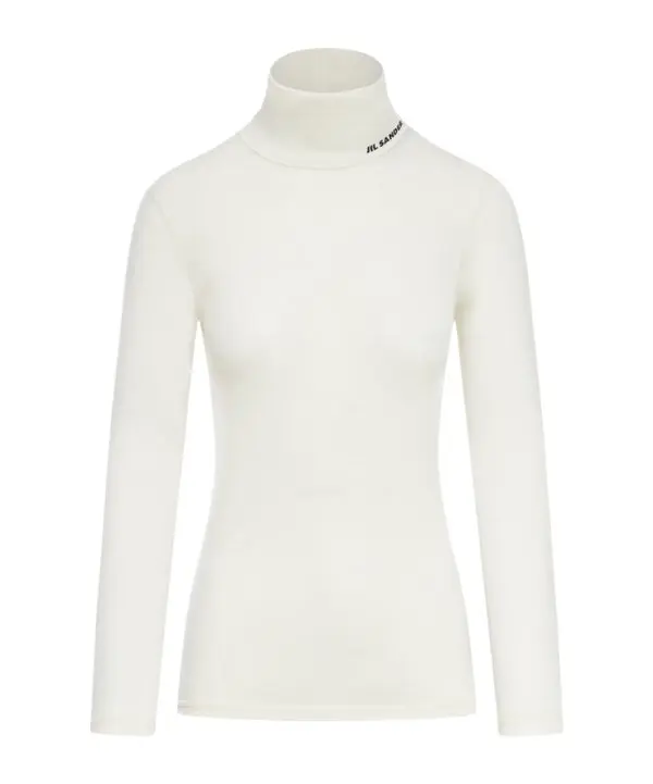 JIL SANDER High-neck Long-sleeve T-shirt With Logo Detail