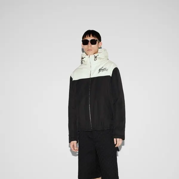 Gucci Technical Cotton Canvas Hooded Jacket
