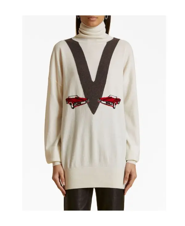 Khaite Esmal Jacquard-knit Cashmere Jumper
