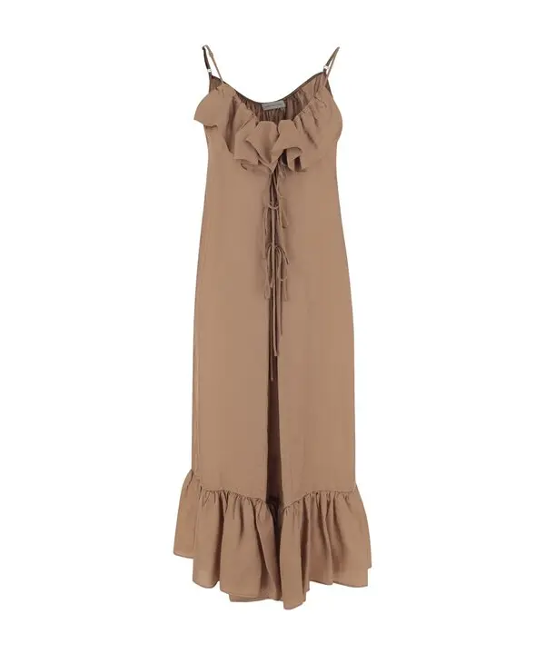 Dries Van Noten Ruffled Maxi Dress - Nude