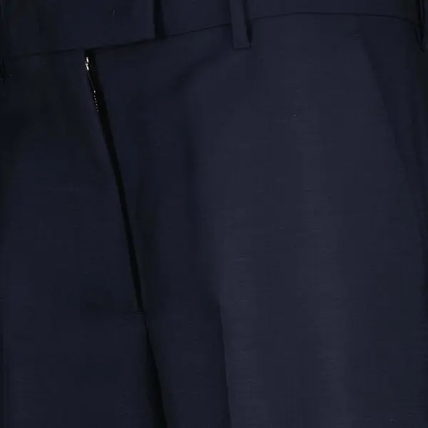 Miu Miu Tailored Trousers With Embroidered Logo - Navy