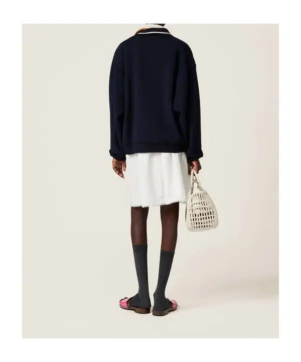 Miu Miu Logo Embroidered Zipped Jacket