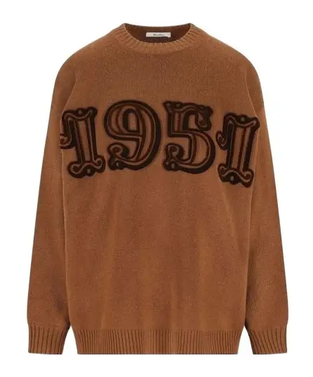 Max Mara Contrast Logo Knitted Sweater - Brown