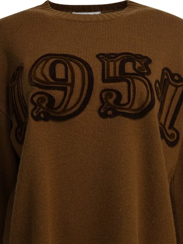 Max Mara Crewneck "1951" Appliqué Jumper - Brown