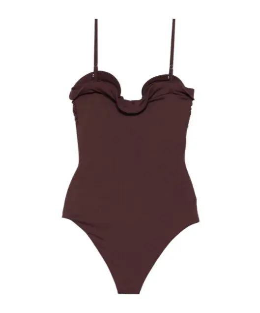 Magda Butrym Spaghetti Strap Swimsuit With Flower Knot Detail