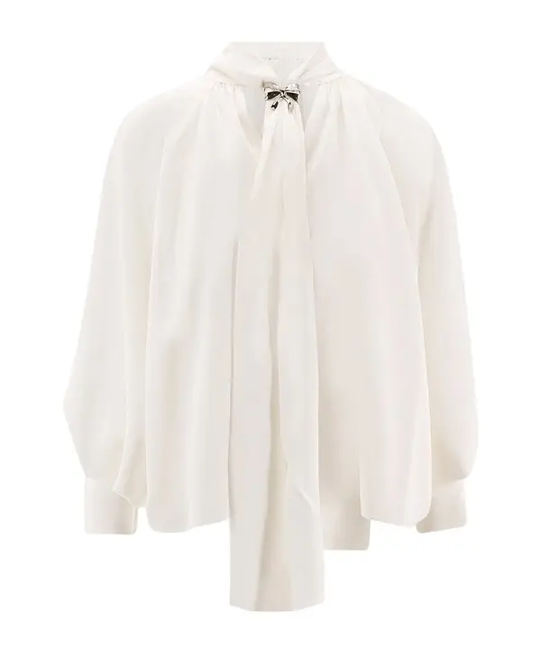 Max Mara Bow-detail Silk Top - White