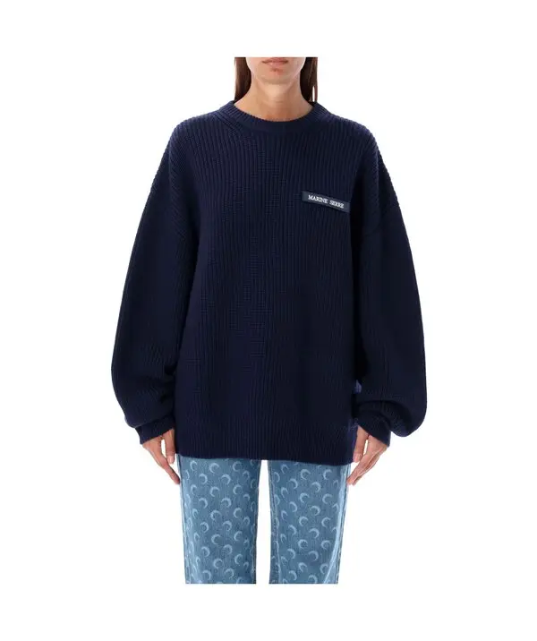 MARINE SERRE Fisherman Logo Patch Knitted Sweater