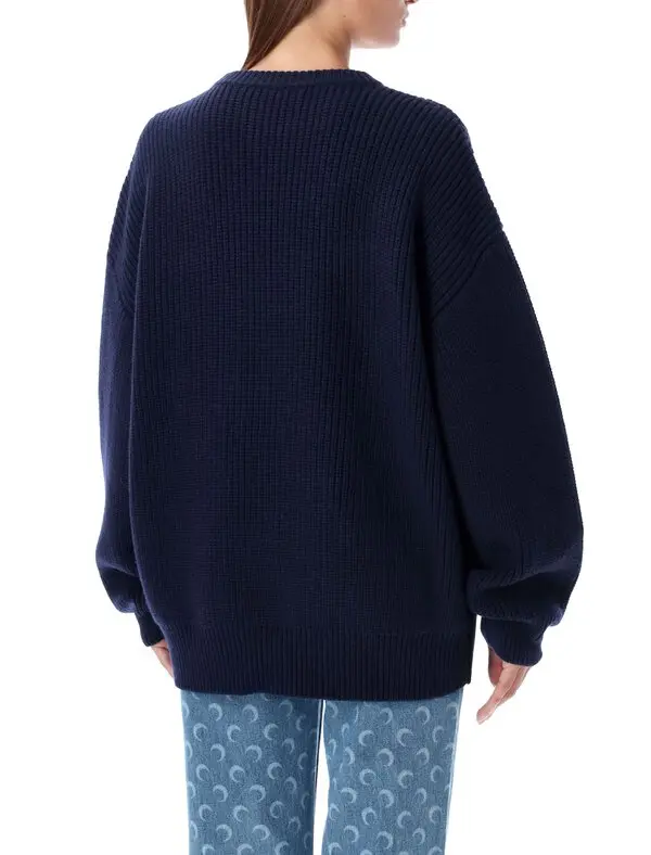 MARINE SERRE Fisherman Logo Patch Knitted Sweater