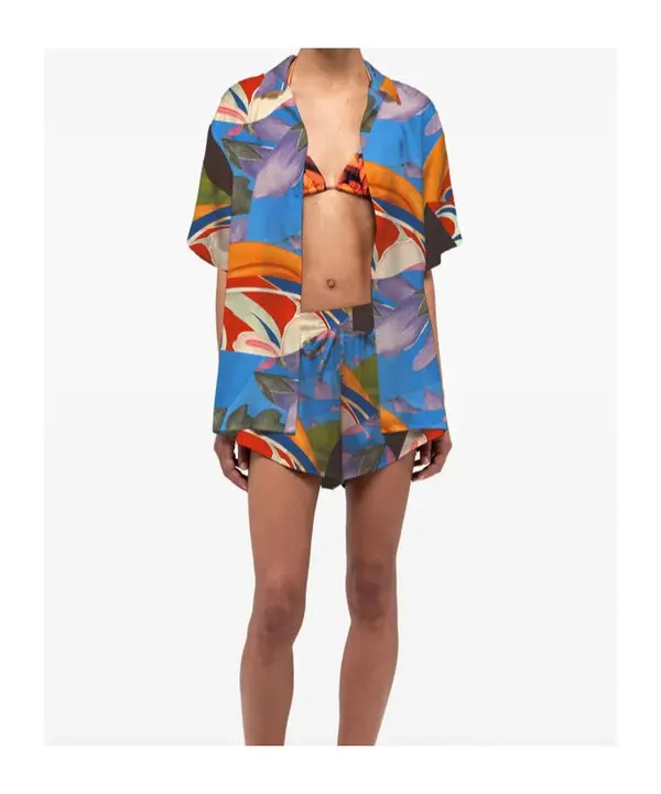 DONDE ESTEBAN Floral Print Drawstring Shorts