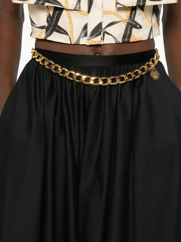 Elisabetta Franchi Embellished Midi Skirt - Black