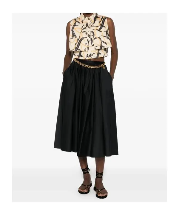 Elisabetta Franchi Embellished Midi Skirt - Black