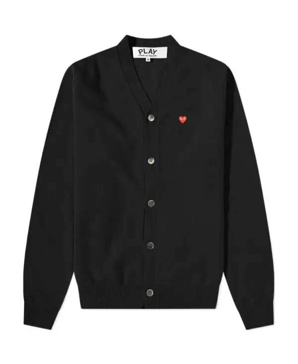 Play Comme Des Garcon V-neck Cardigan - Black